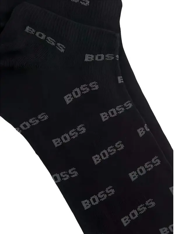 BOSS Logo Print Socks - Black