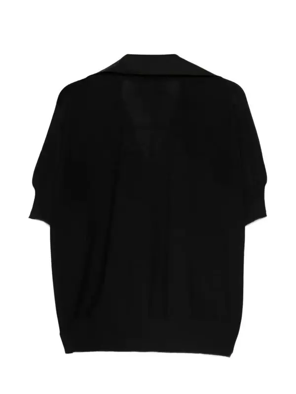 D.exterior Collared V-neck Top