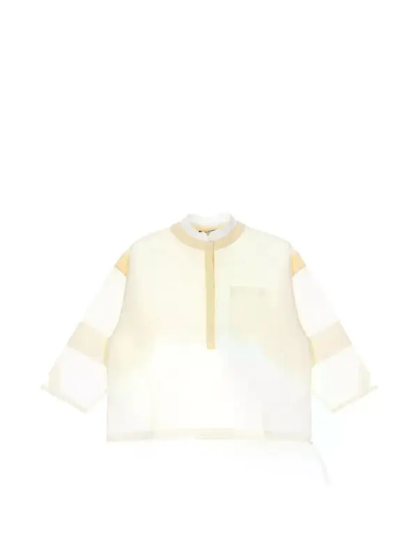 SAMUEL GUÌ YANG Paneled Blouse With Pocket - White
