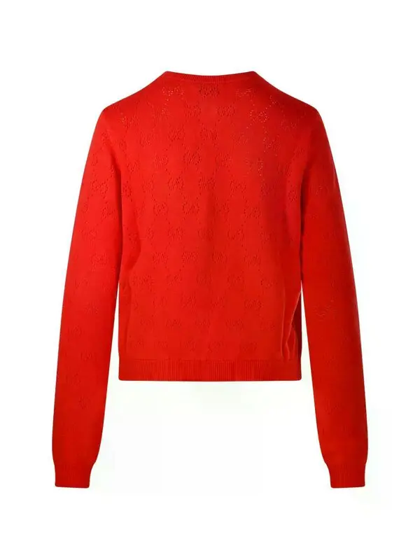 Gucci Gg Motif Silk Cardigan - Red
