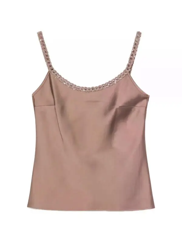 D.exterior Embellished-straps Top