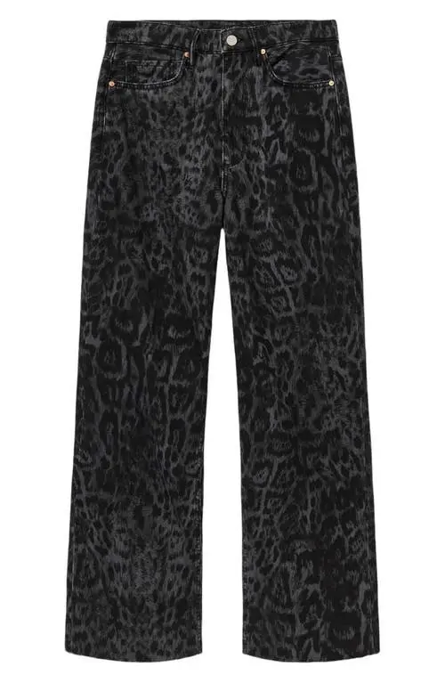 ALLSAINTS Blake Leopard Print Wide Leg Jeans