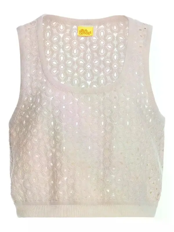 Agua Bendita Floral-embroidered Top - Neutrals