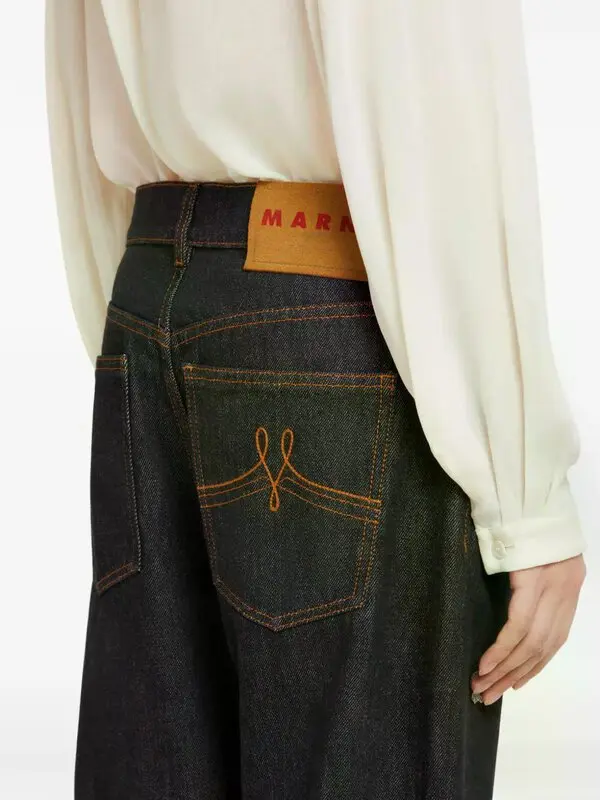 Marni Daisy Appliqué Five-pocket Jeans