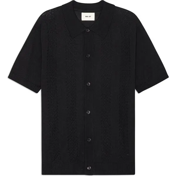 Nn07 Thor 6584 Short Sleeve Wool Blend Cardigan - Deep Navy