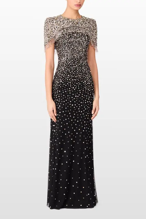 Jenny Packham Esna Maxi Gown - Liquorice