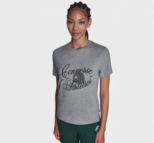 CONVERSE Athletics Script T-shirt - Vintage Grey Heather
