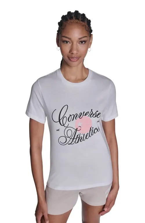 CONVERSE Athletics Script T-shirt - White 10a