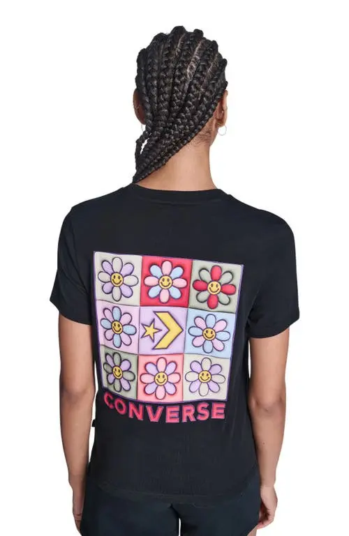 CONVERSE Flower Grid T-shirt - Converse Black
