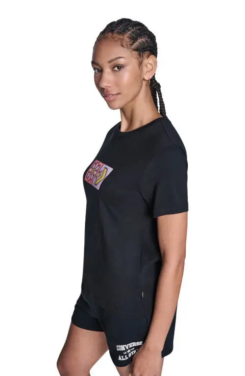CONVERSE Flower Grid T-shirt - Converse Black