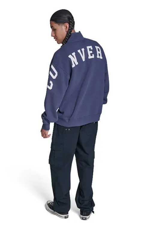 CONVERSE Retro Stripe Quarter-zip Sweatshirt - Converse Blue Multi