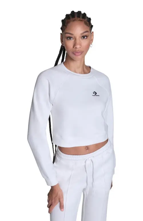 CONVERSE Star Chevron Cropped Crewneck - White 10a