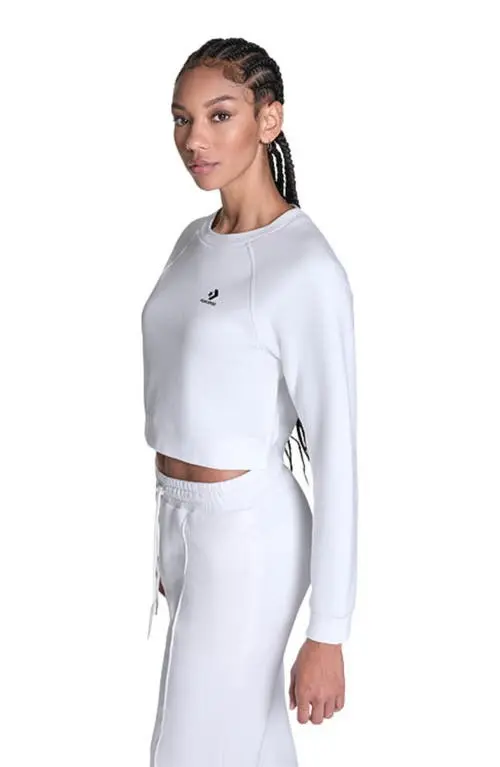 CONVERSE Star Chevron Cropped Crewneck - White 10a