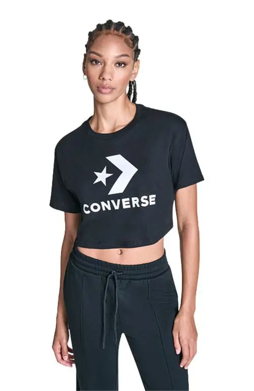 CONVERSE Star Chevron Cropped T-shirt - Converse Black