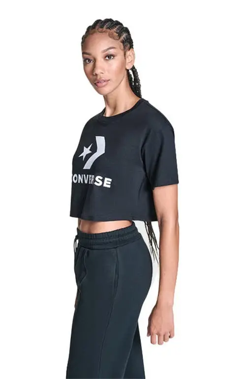 CONVERSE Star Chevron Cropped T-shirt - Converse Black