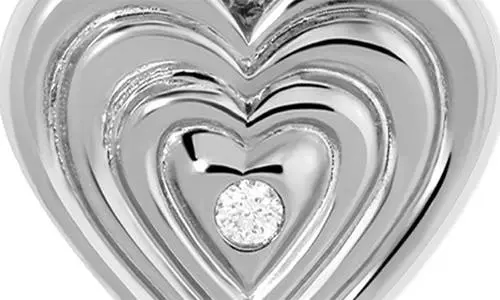 Adina Reyter Groovy Diamond Heart Locket - Silver