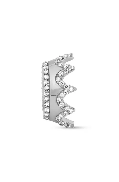 Adina Reyter Pavé Diamond Crown Charm - Silver