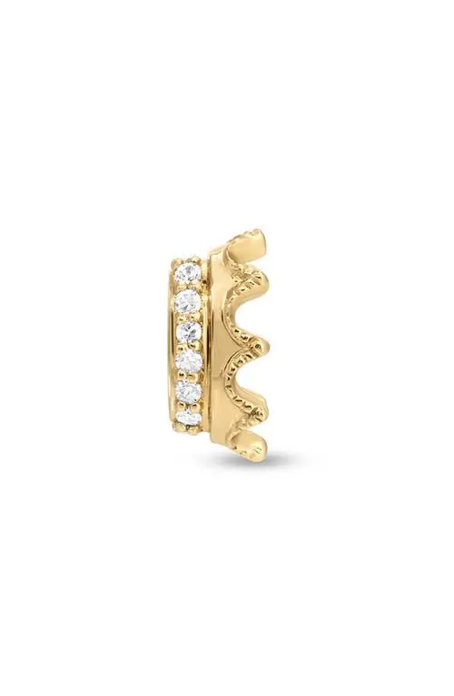 Adina Reyter Pavé Diamond Crown Charm - Yellow Gold