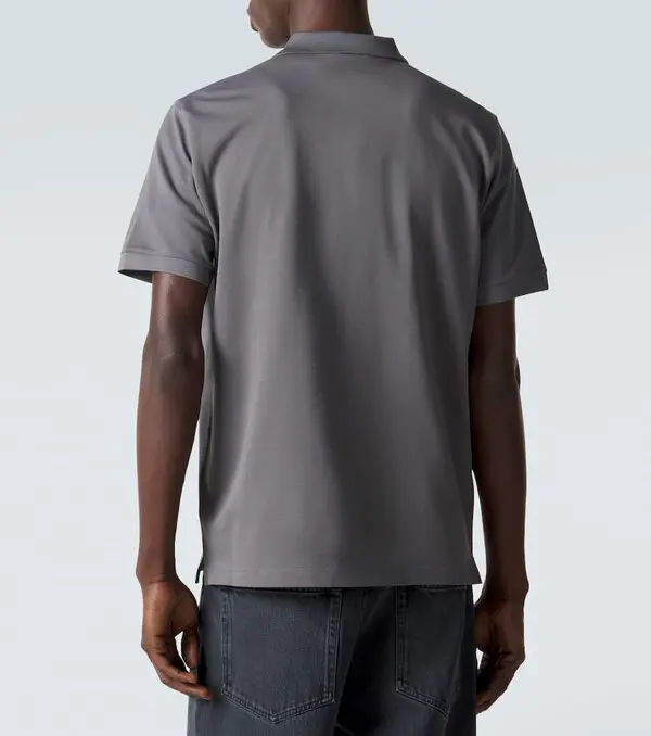 Prada Cotton Pique Polo Shirt - Grey