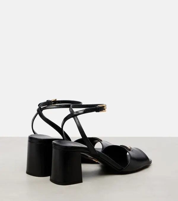 Prada Leather Slingback Sandals - Black