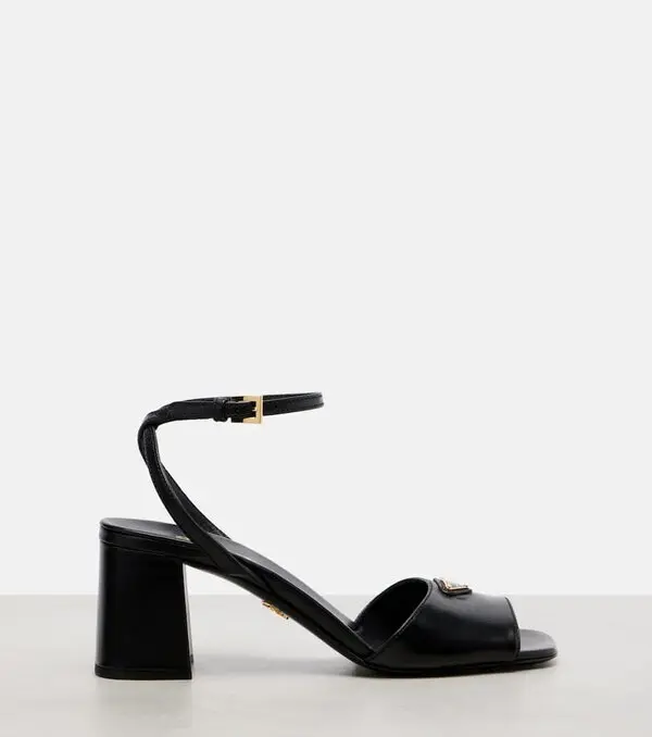 Prada Leather Slingback Sandals - Black