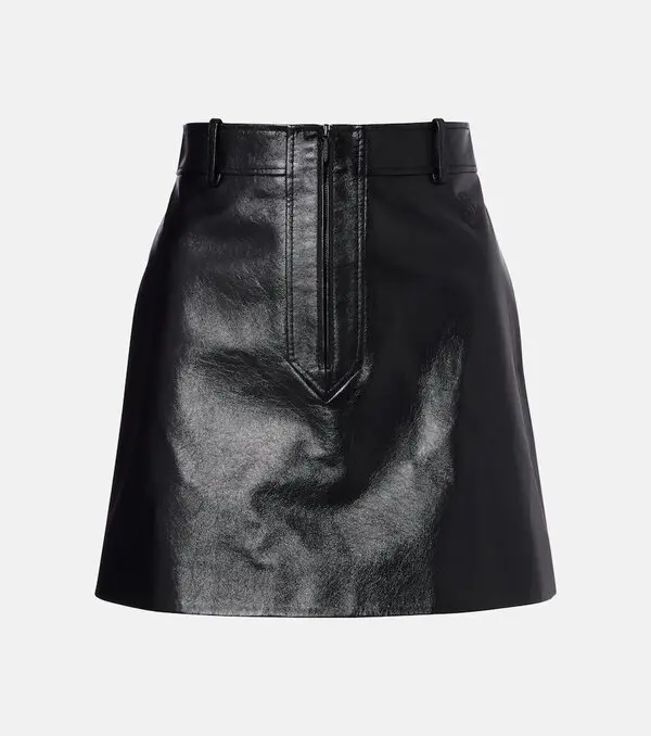 Gucci Leather Zip-up Miniskirt
