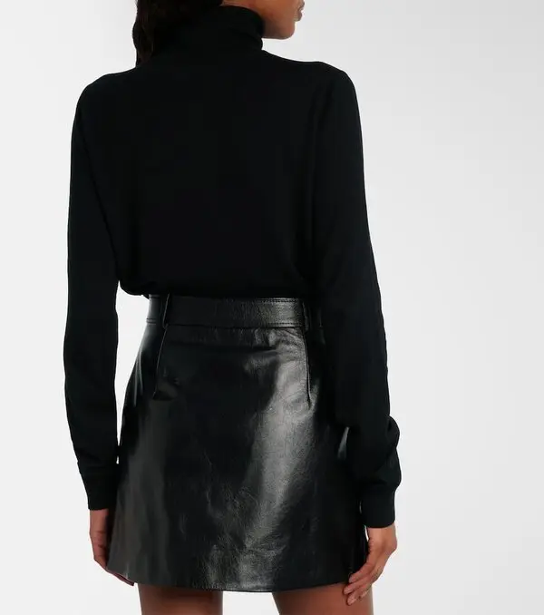 Gucci Leather Zip-up Miniskirt