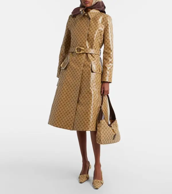 Gucci Gg Canvas Belted Coat