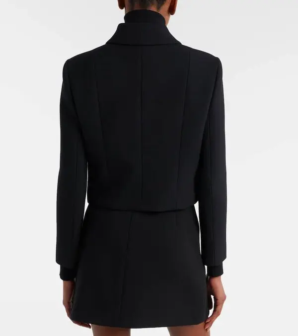 Gucci Double G Cropped Wool Crepe Jacket