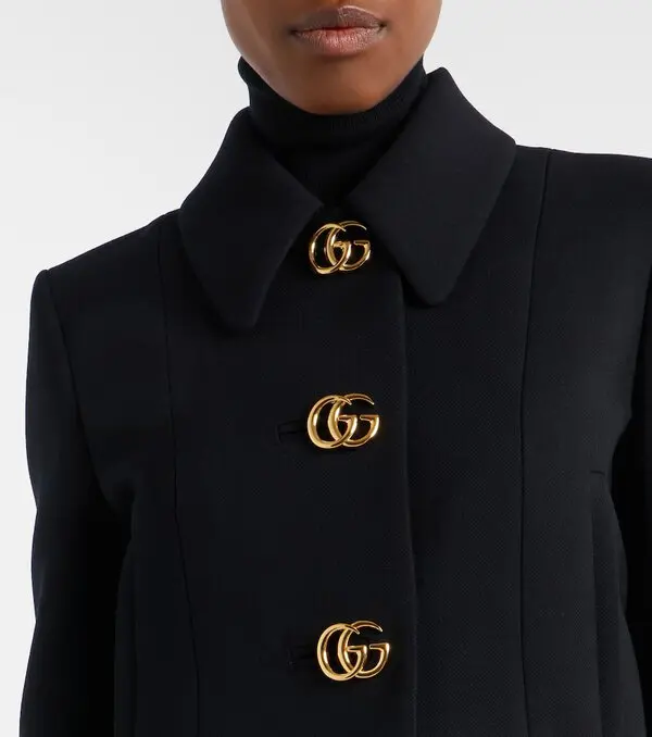 Gucci Double G Cropped Wool Crepe Jacket