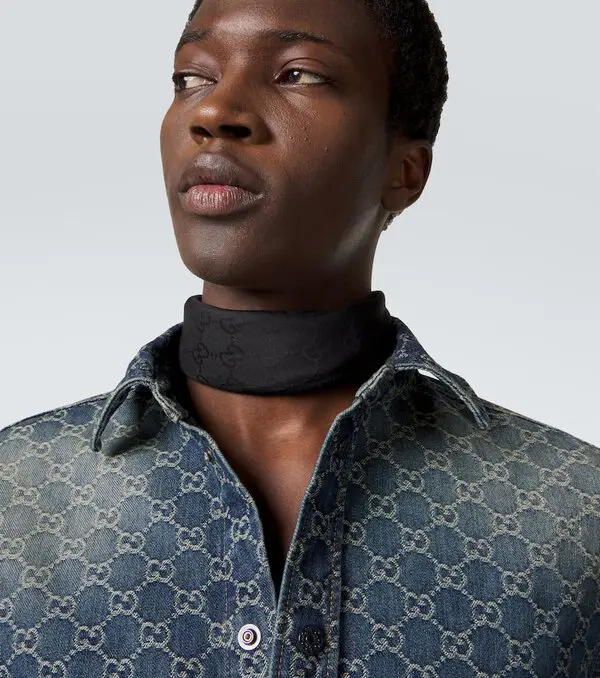 Gucci Gg Cotton And Silk Pocket Square
