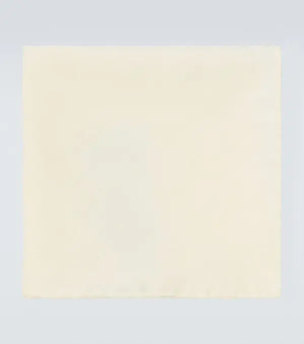 Gucci Gg Cotton And Silk Pocket Square - White
