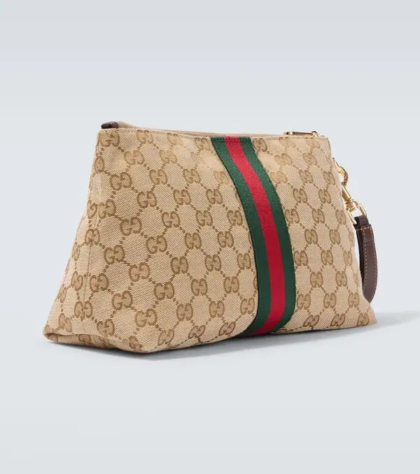 Gucci Gg Canvas Small Pouch With Strap