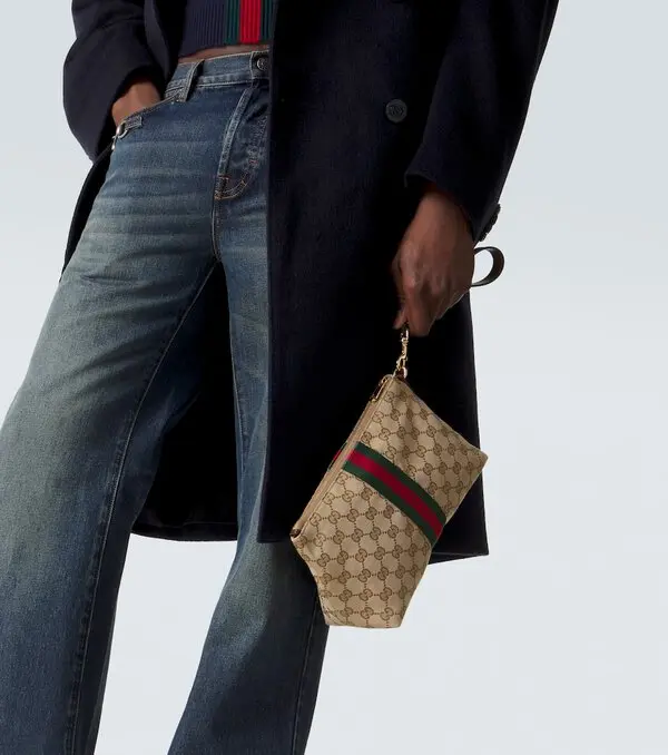 Gucci Gg Canvas Small Pouch With Strap