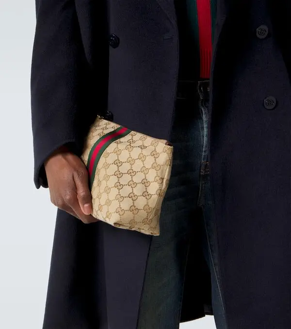 Gucci Gg Canvas Small Pouch With Strap