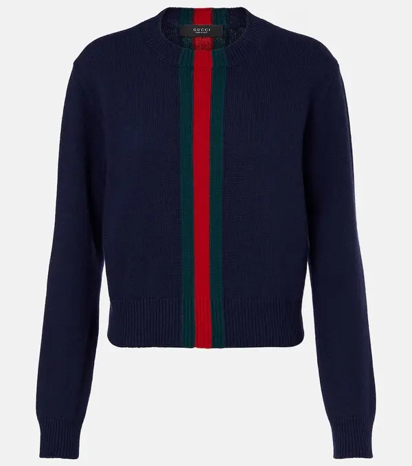 Gucci Web Stripe Wool Sweater