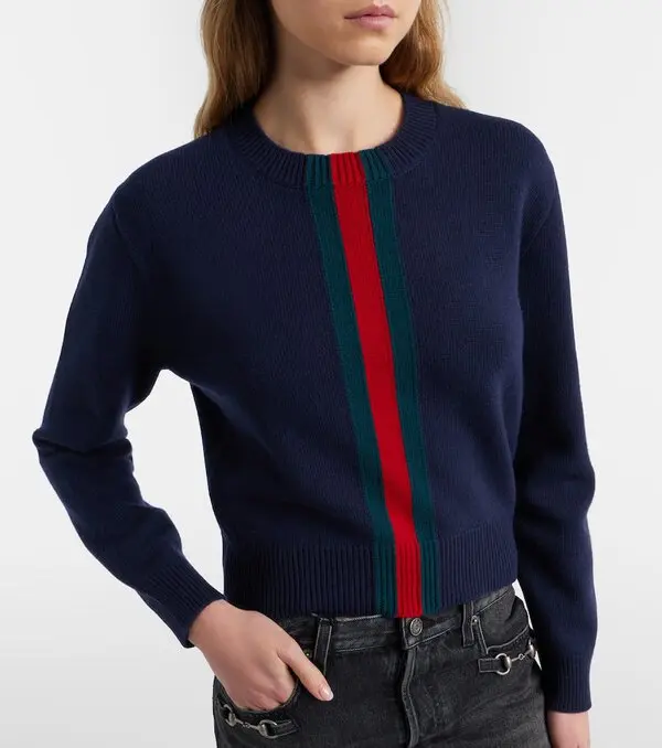 Gucci Web Stripe Wool Sweater