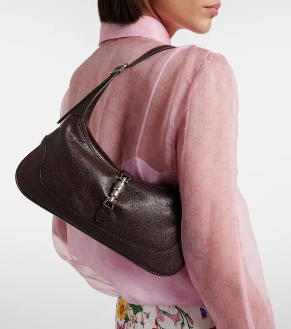 Gucci Jackie Slim Small Leather Shoulder Bag - Brown