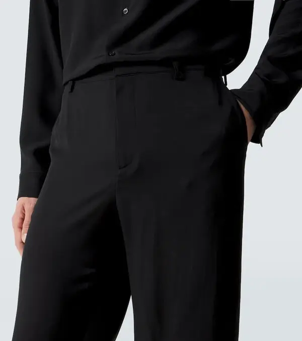Gucci Silk Satin Georgette Wide-leg Pants