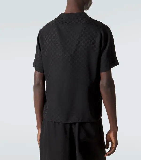 Gucci Gg Silk Jacquard Bowling Shirt