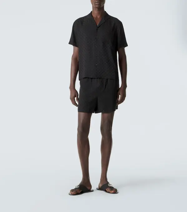 Gucci Gg Silk Jacquard Bowling Shirt
