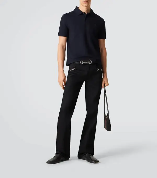 Gucci Gg Embossed Leather Loafers