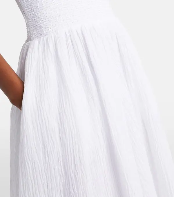 Tory Burch Linen And Cotton Midi Dress - White