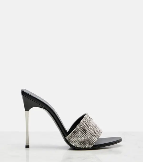 Gucci Bombshell 120 Embellished Satin Mules