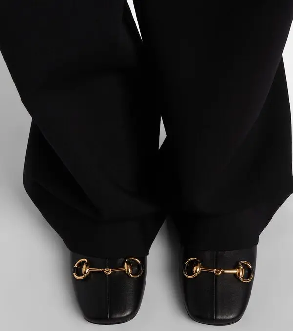 Gucci Signora Horsebit Leather Ankle Boots