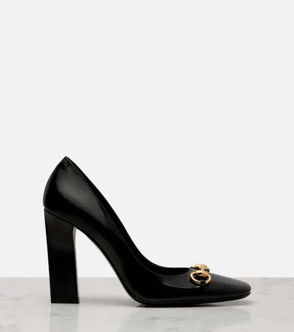 Gucci Signora Horsebit Patent Leather Pumps