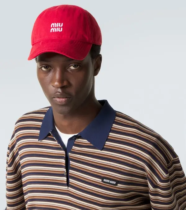 Miu Miu Logo Denim Baseball Cap