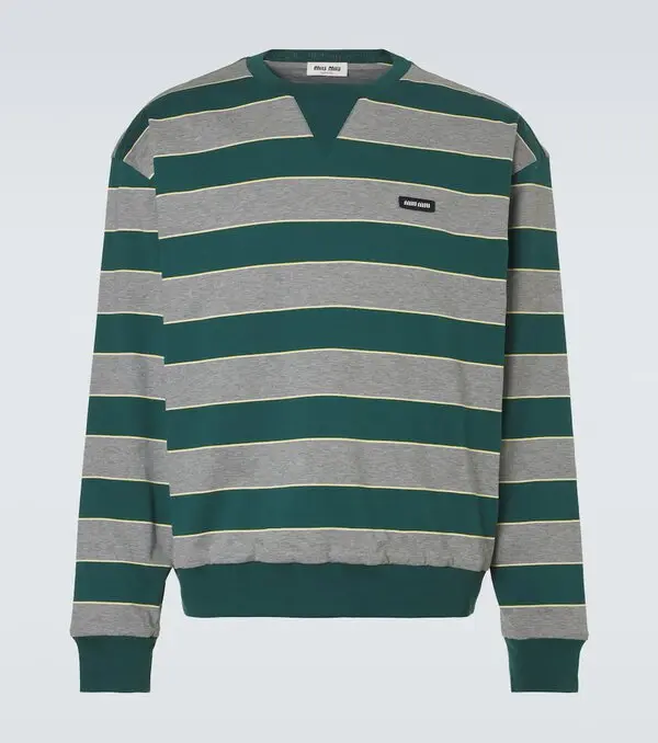 Miu Miu Striped Cotton Jersey Sweatshirt
