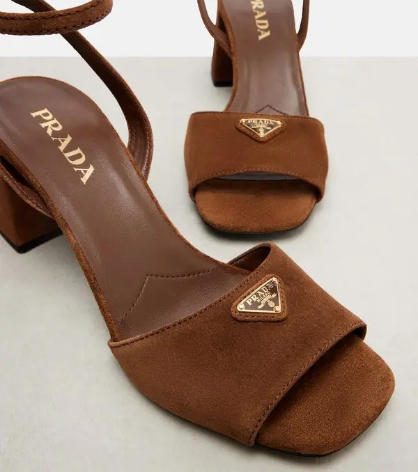 Prada Suede Sandals - Brown