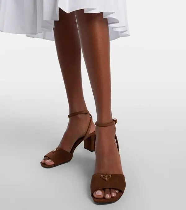 Prada Suede Sandals - Brown
